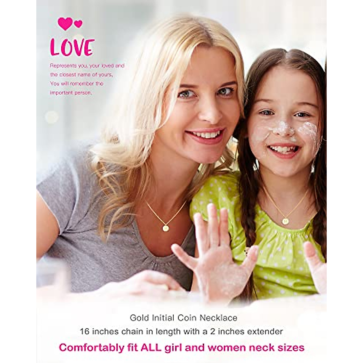 MIDDLUX V Necklace, Gold Initial Necklace, Personalized Gifts for Girls, Best Friends Necklace, Girls Initial Necklace, Name Necklace Personalized for Women, Sister Necklaces