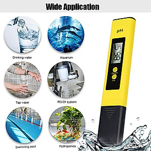 PH Meter Digital Water Tester, 0.01High Accuracy Water Quality Tester Pen with 0-14 PH Measurement Range for Drinking Water, Plant, Swimming Pool