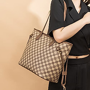 LBiayion Vintage Leather Tote Bag for Women - Women Purses and Handbags, Women Shoulder Bag with Top Zipper Closure