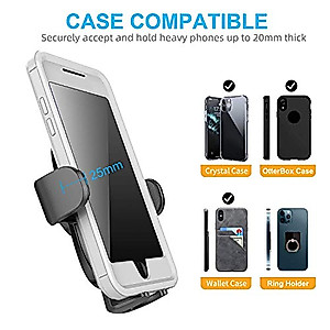 APPS2Car Suction Cup Car Phone Holder Mount, Dashboard/Windshield/Window Phone Holder for Car with Ultra Sticky Gel Pad, Compatible with iPhone, Samsung, All Cellphone, Thick Case & Big Phone Friendly