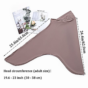 Woeoe Women Rhinestone Pearl Muslim Head Wrap Plain Color Crystal Muslim Hijab Cap Lightweight One Piece Breathable Head Scarf