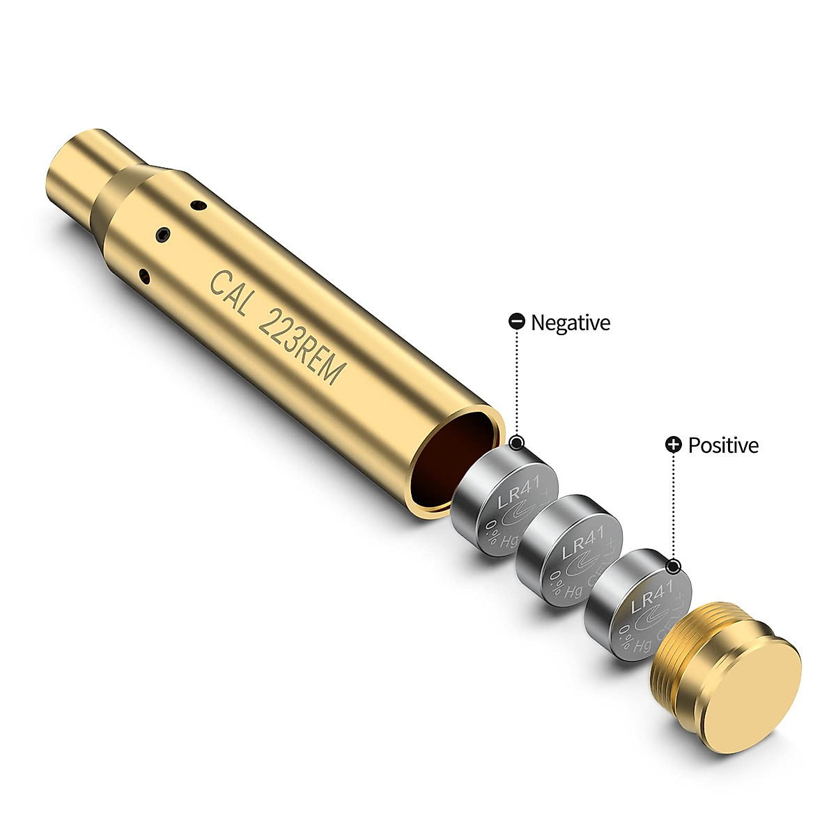 Hawkway Bore Sight 223 5.56mm Red Laser Boresighter Kit with 3 Sets of Batteries