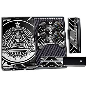 Designer Skin Sticker for the Xbox One Console With Two Wireless Controller Decals White Blossoms & Butterflies by 247Skins