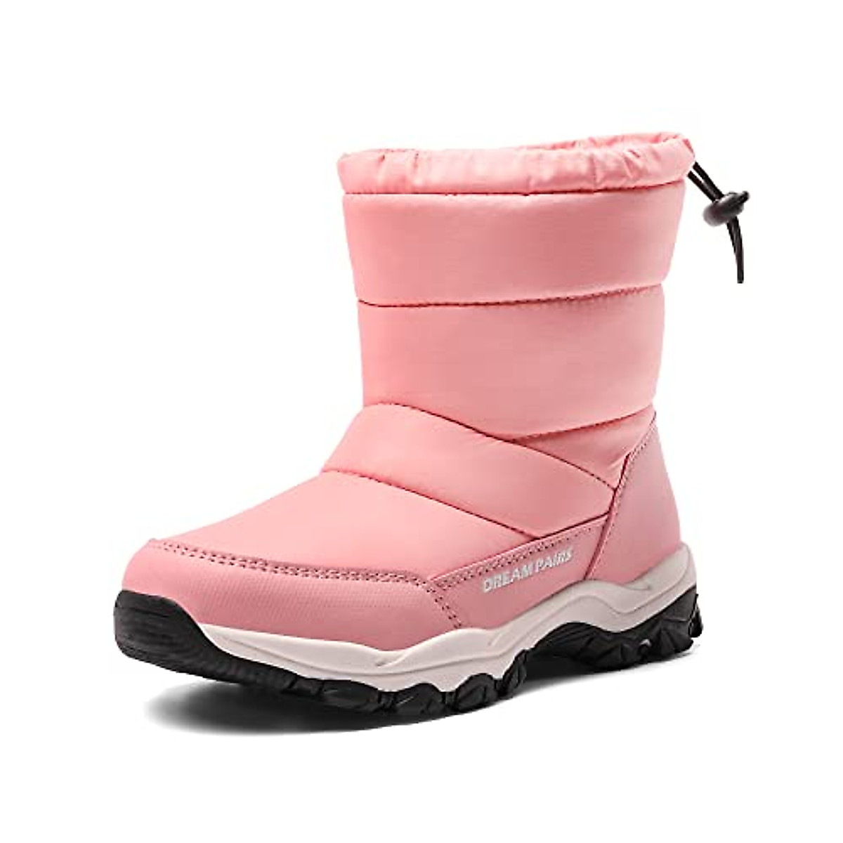 DREAM PAIRS Boys Girls Snow Boots Lightweight Slip Resistant Mid Calf Winter Shoes for Little/Big Kid,Size 2 Little Kid,Pink,SDSB2224K