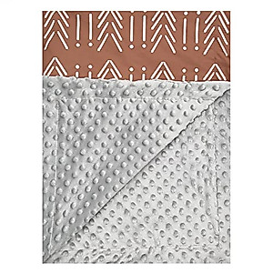 Baby Blanket, Rust Nursery Bed Blanket, Infant Blanket, Toddler Blanket, Boy Girl Blanket Soft, Crib Blanket, Newborn Blanket, Minky Dimple Dot Blanket, 40 x 30 Inches, Stroller Snuggle Up Blanket