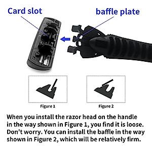 6-Blade Razor,Plastic Anti-slip Men Manual Refill Cartridges razors, Reusable Face Cleansing Care Tool, Shave Supplies for Men and Women - Black