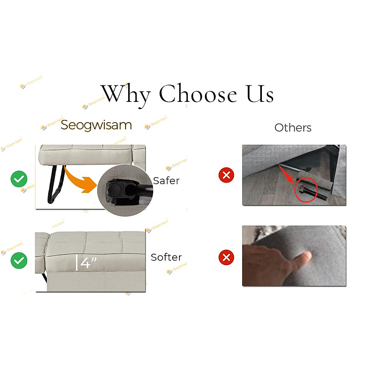 IJIALIFE Chair Bed Sleeper, 4 in 1 Convertible Ottoman Bed, Folding Sleeper Sofa Chair with Adjustable Backrest, No Assembly Required for Apartment, Living Room and Bedroom,Beige