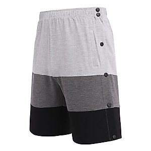 Deyeek Post Surgery Shorts for Men Hip Knee Broken Leg Recovery Shorts Tearaway Shorts Side Snap Breakaway Pants for Men