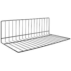 HUBERT L Shape Black Wire Shelf Divider - 24"L x 8" and 12" Sides