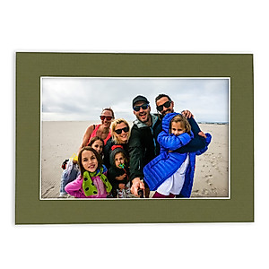 8x10 Mat Bevel Cut for 5x8 Photos - Acid Free Dill Green Precut Matboard - For Pictures, Photos, Framing - 4-ply Thickness
