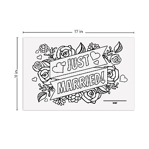 Wedding Themed Coloring Activity Placemats / 12 Wedding Coloring Sheets / 11" x 17" Kids Drawing Paper/Disposable Placemats