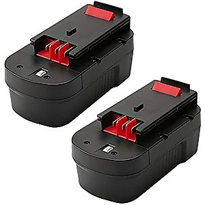KINGTIANLE HPB18 Battery for Black+Decker 18V: Firestorm 2 Packs [Upgraded to 4500mAh] Ni-MH 4.5Ah Replacement for Black and Decker 18 Volt HPB18-OPE 244760-00 A1718 FSB18 Cordless Power Tool