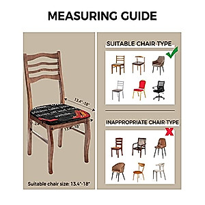 Seat Covers for Dining Room Chairs, Welcome Friend Red High Heels Black Retro Wood Grain Fitted Stretch Chair Seat Covers, Removable Washable Kitchen Dining Chair Slipcovers Protector Set