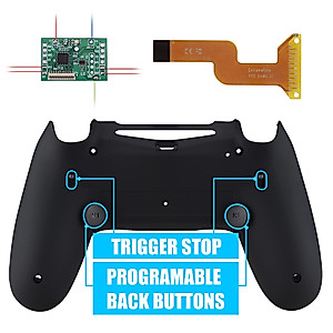 eXtremeRate Black Dawn 2.0 FlashShot Trigger Stop Remap Kit for PS4 CUH-ZCT2 Controller, Upgrade Board & Redesigned Back Shell & Back Buttons & Trigger Lock for ps4 Controller JDM 040/050/055