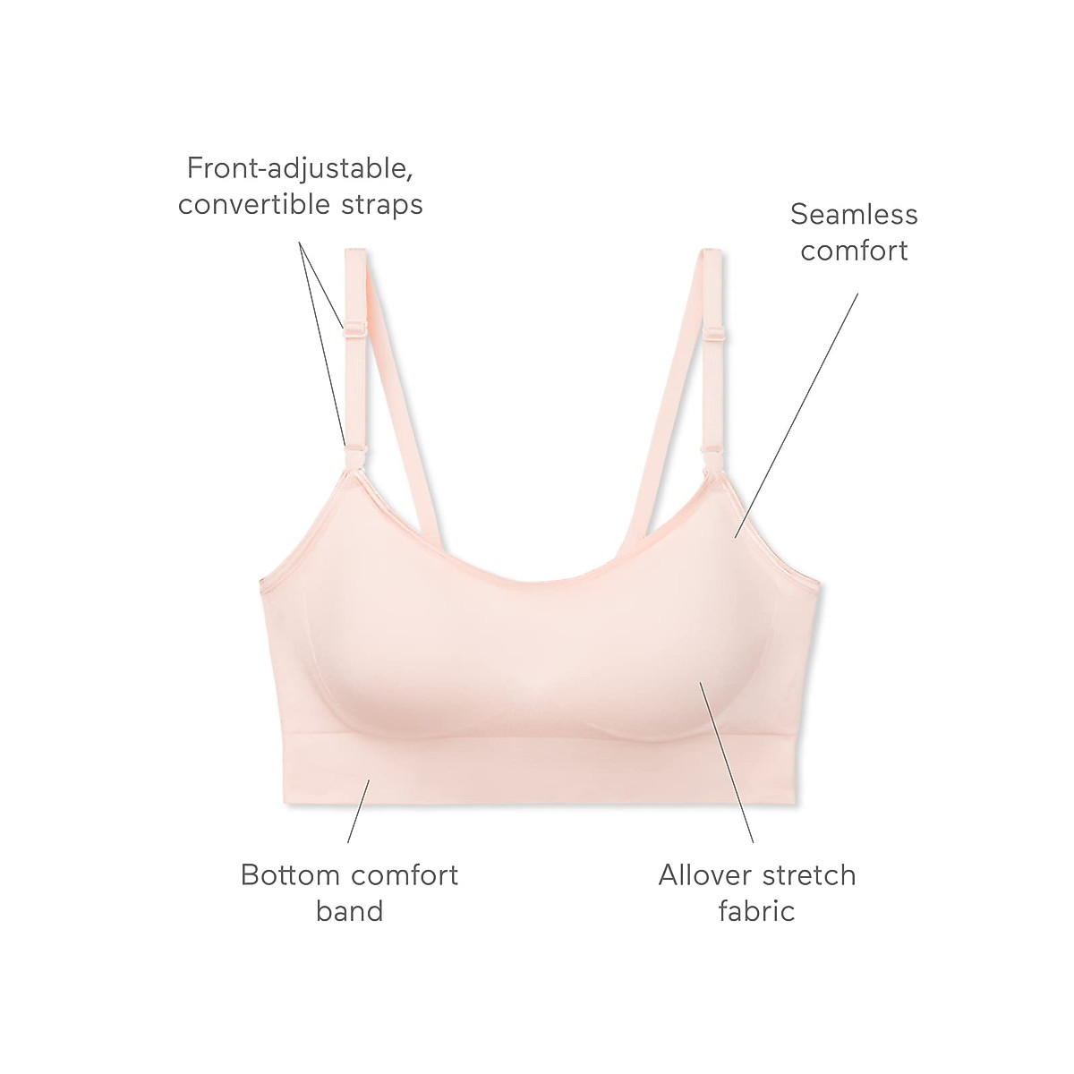 Warner's womens Easy Does It Dig-free Comfort Band With Seamless Stretch Wireless Lightly Lined Convertible Comfort Bra, Butterscotch, Small US