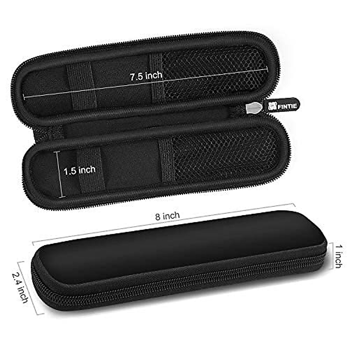 Fintie Pen Holder Case for Apple Pencil Pro, Apple Pencil (USB-C / 1st / 2nd Generation), Soft Neoprene Zipper Carrying Bag Sleeve Pouch for Samsung Stylus, Surface Pen, Black