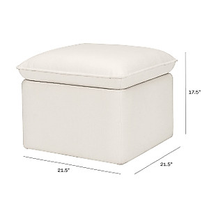 Babyletto Cali Storage Ottoman in Performance Cream Eco-Weave, Water Repellent & Stain Resistant, Greenguard Gold Certified and CertiPUR-US® Certified