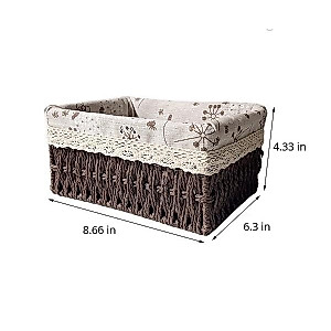 Delectable Garden Wicker Baskets (Set of 3) for organizing and storage, cloth lined, quality home decor