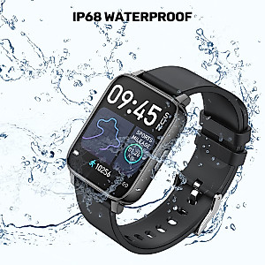 Smart Watch for Men Women IP68 Waterproof Smart watches Fitness Tracker with Blood Pressure Heart Rate Sleep Monitor, 1.69" Touch Screen Smartwatch Compatible with Android iOS Phones Step Counter