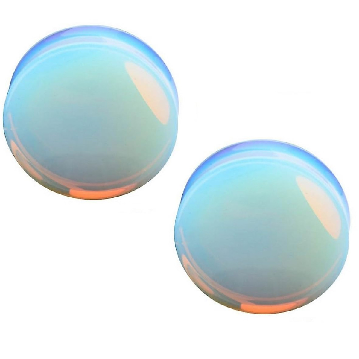 Pierced Owl Opalite Concave Double Flared Saddle Plugs, Sold as a Pair (11.2 mm (7/16"))