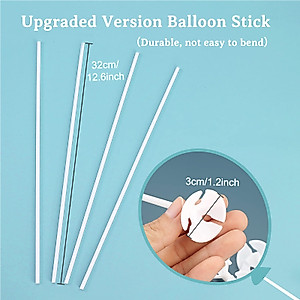 PP OPOUNT 35 Pieces Balloon Sticks, 12.6 inches Plastic Balloons Sticks, Balloon Holders for Anniversary, Wedding, Birthday, Party Decoration, Balloon Sticks with Base (Upgraded Version)