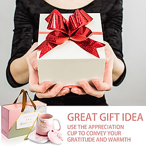 Nitial Christian Gifts God Says You are Coffee Warmer with Mug Set for Women Pink Marble Mug Warming Plate Birthday Gift Valentine's Day Gifts for Coworker Volunteer Teacher