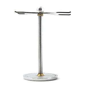 Luxury Razor and Brush Stand, The Admiral by VIKINGS BLADE, Ancient Viking Look with Heavy Distressed Stainless Steel & Brass, Extra Wide Openings, Fits Most Razors and Brushes