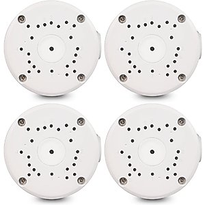 (Metal Aluminum & Waterproof) Junction Box Mount Bracket, Universal for Bullet Security Camera, Aluminum Waterproof Hide Cable Junction Box Compatible with Solar Panel, Fits Wall Ceiling (4pcs)