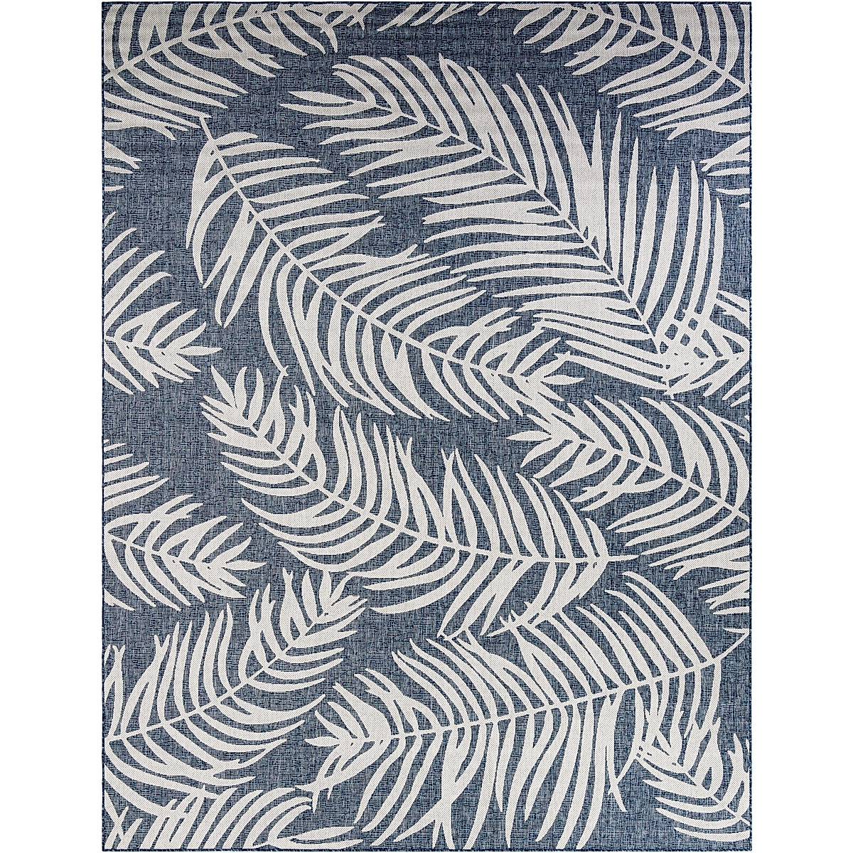Unique Loom Outdoor Botanical Collection Area Rug - Palm (10' x 13' 1" Rectangle Blue/Navy Blue)