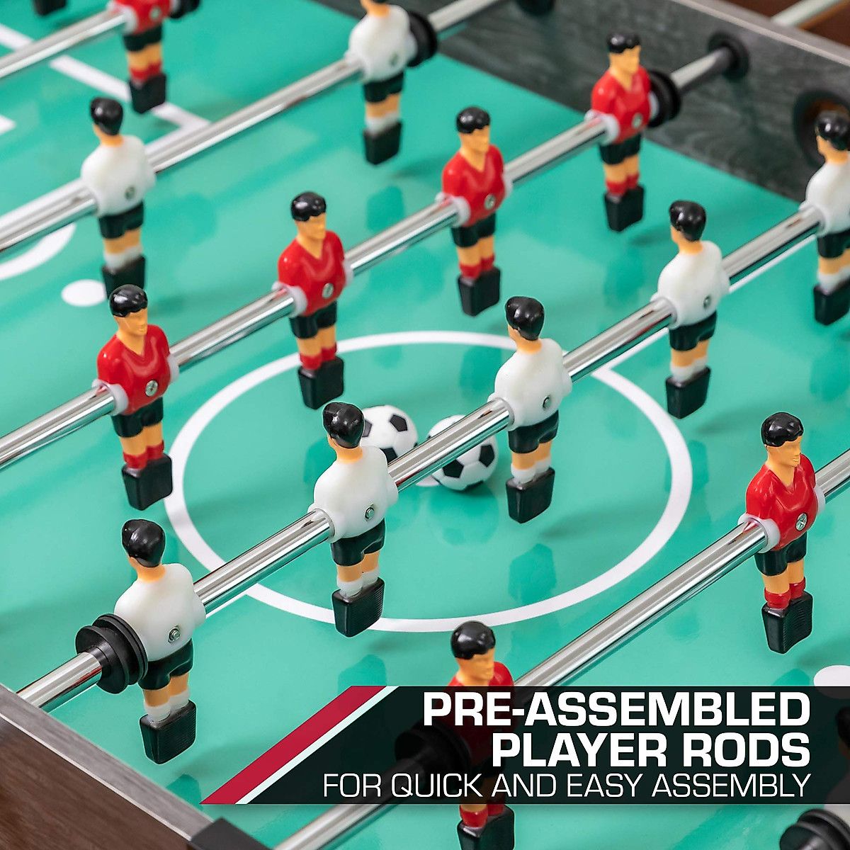 EastPoint Sports Classic Sport 48" Mid-Size Indoor Fairmont Foosball Table, Easy Setup, Grey