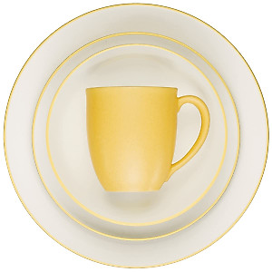 Noritake Colorwave Mustard 4-Piece Place Setting, Black
