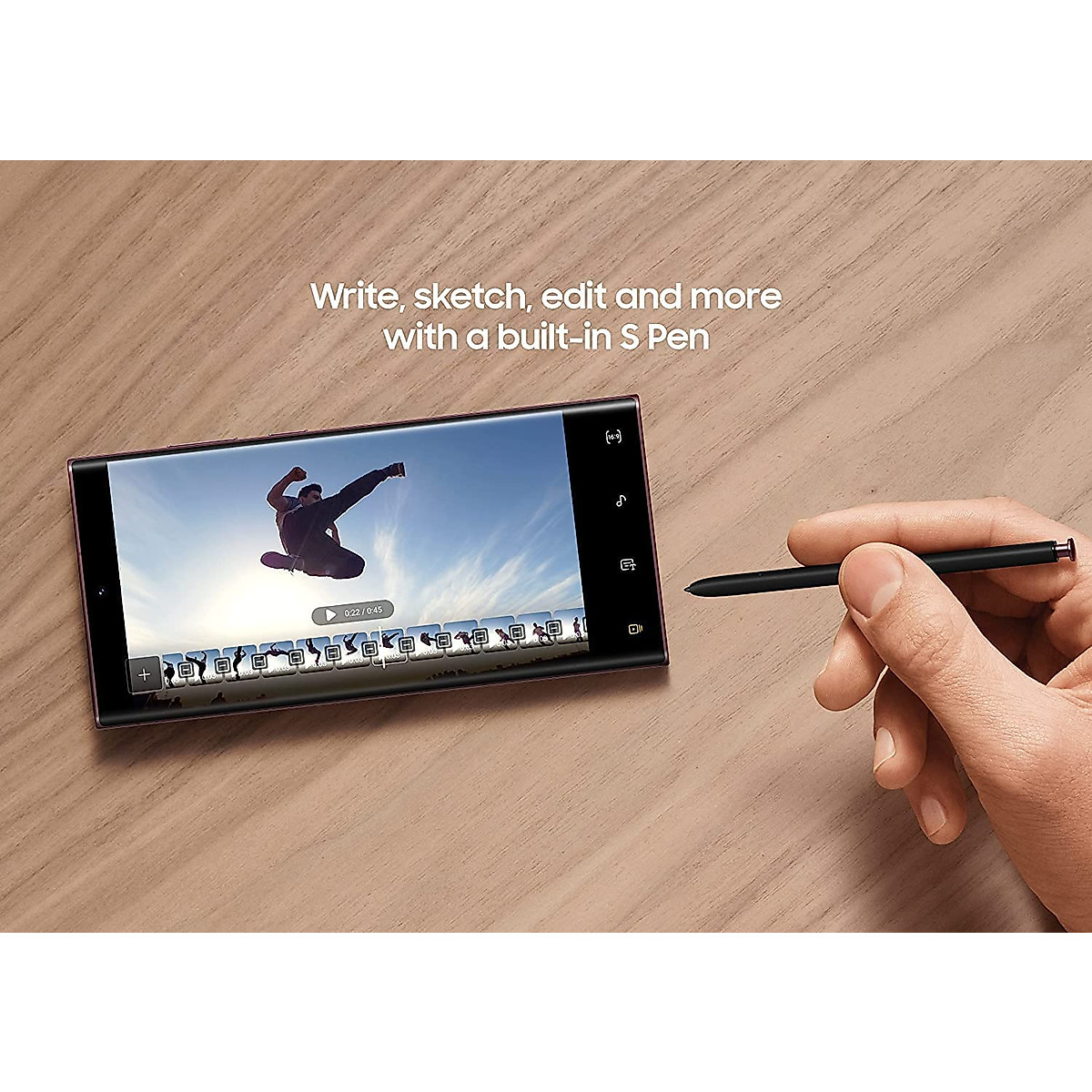 F-TECH S22 Ultra S Pen (WithBluetooth) Replacement for Samsung Galaxy S22 Ultra 5G All Versions Touch Stylus Pen with 5*Tips/Nibs (Black)