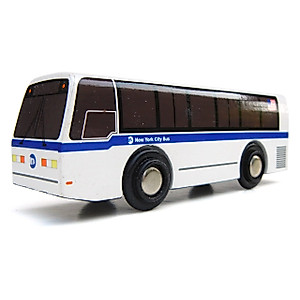 MUNI PALS Munipals New York City Bus Wooden Roadway Nova Bus RTS-06–Child Safe and Tested Wood Toy Bus