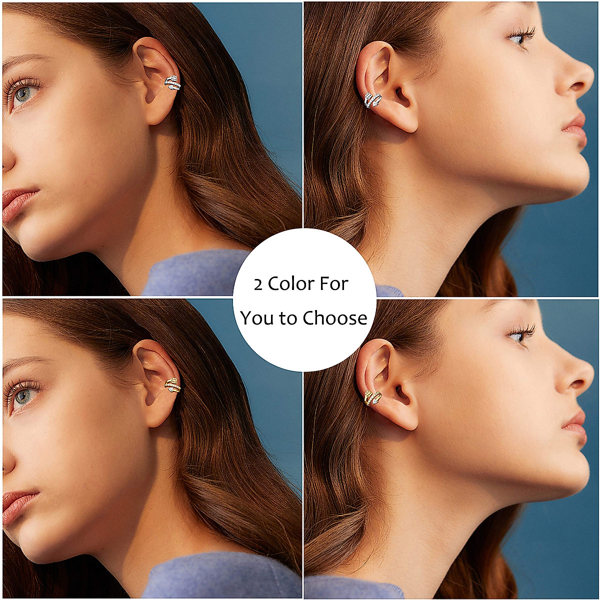 Sllaiss 925 Sterling Silver Arrow Cuff Earring for Women White Gold Plated Small Non Pierced Earrings Valentine Jewelry Gift (Silver Tone)