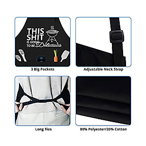 KITCHEPOOL Waterproof Funny Apron for Men, Chef Aprons for Women with 3 Pockets, Adjustable Bid Kitchen Aprons for Chef, Cooking Apron for BBQ, Baking - This Is Going to Be