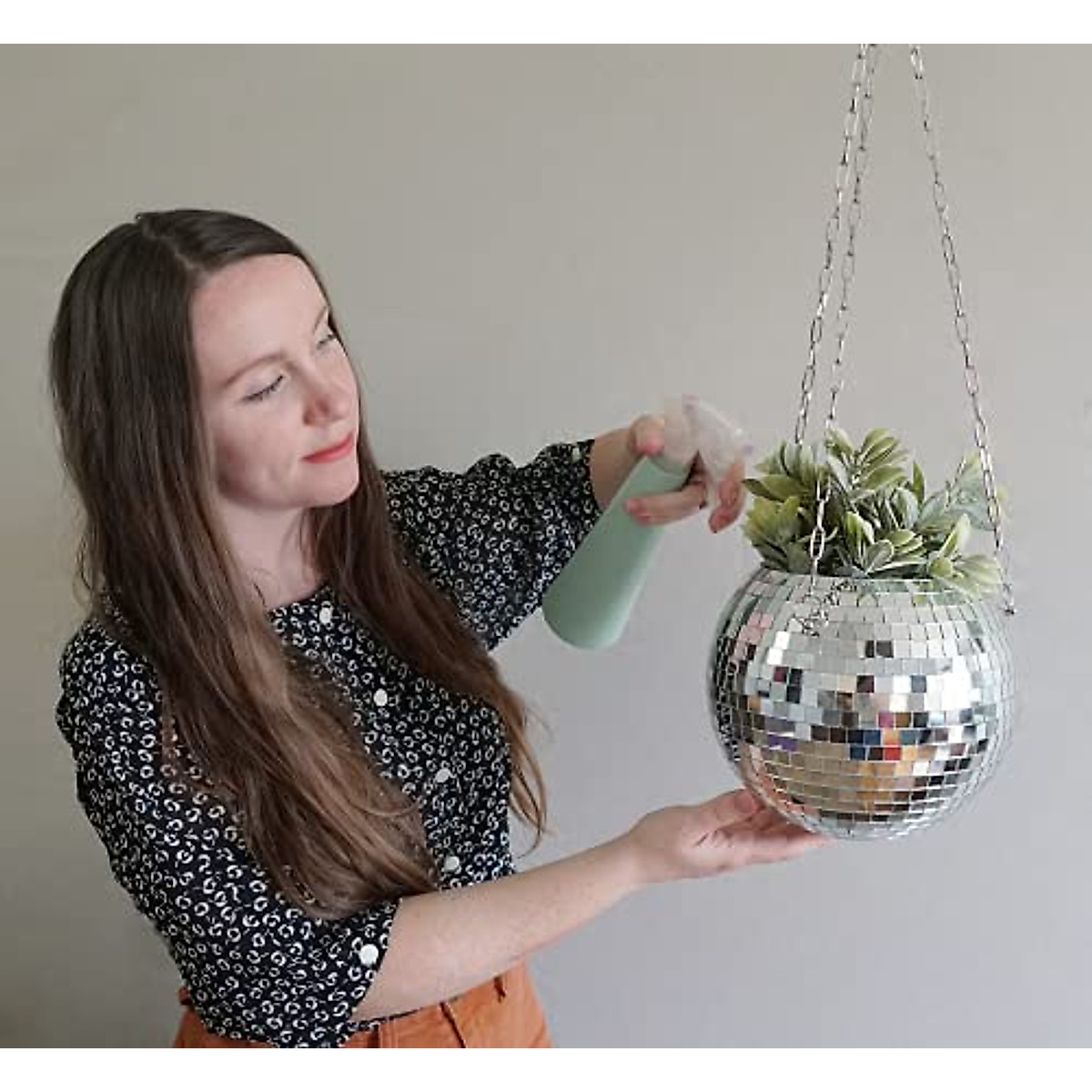 DADO 8" Disco Ball Planter - Disco Planter for indoor plants- Disco Ball Plant Hanger - unique plant pots - Boho Disco Ball hanging planter - Planters for indoor plants - hanging pots disco ball decor