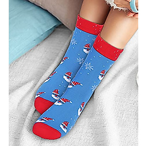 Velivn 6 Pairs Christmas Socks for Men Women Boys Girls, Funny Novelty Unisex Cozy Cotton Crew Socks Set for Xmas Holiday Gifts