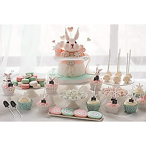 OaaXbbECco Novelty Mini Shovel Shape Spoons Cute Disposable Plastic Dessert Spoons (50 black+white model 2)