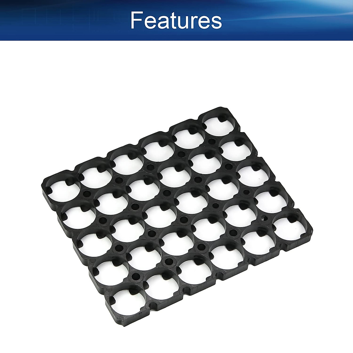 Heyiarbeit 5Pcs 5x6 Tandem 21700 Lithium Battery Holder Cell Spacer Bracket for DIY Battery Pack Hole Dia 21.7mm/0.85"