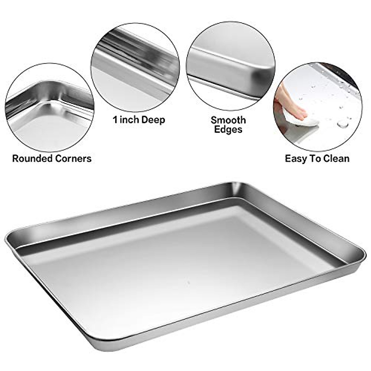 Stainless Steel Baking Sheet Tray Cooling Rack with Silicone Baking Mat Set, Cookie Pan with Cooling Rack, Set of 9 (3 Sheets + 3 Racks + 3 Mats), Non Toxic, Heavy Duty & Easy Clean