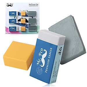 Mr. Pen Eraser Set with Kneaded Erasers, Gum Erasers and Pencil Erasers, Pack of 9