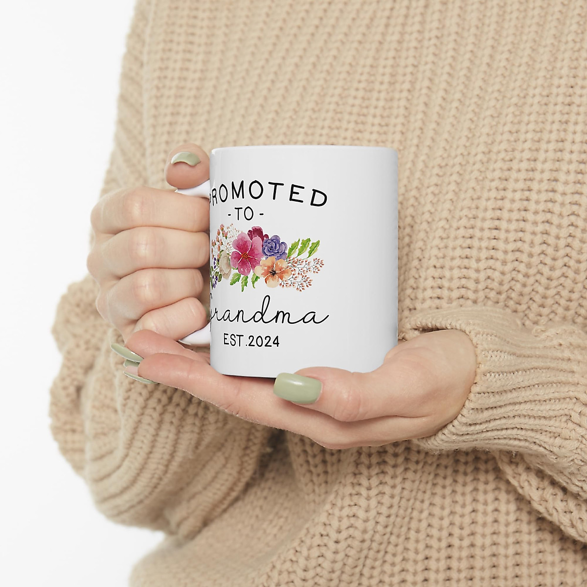 Dokazu Promoted to Grandma 2024 Mug First Time 2024 Grandma New Grandma Gifts Coffee Mug for Grandma Announcement Gift for New Grandma White 11oz