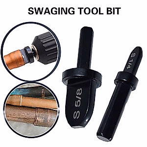 Rowzzi Swaging Tool Drill Bit Set, HVAC Tools, 6pcs Professional Manual Copper Pipe Swage Tool Drill Bit Triangular Handle, Repairing Set Include 7/8'', 3/4'', 5/8'', 1/2'', 3/8'', 1/4'' Bits