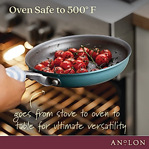 Anolon Achieve Hard Anodized Nonstick Frying Pan/Skillet, 8.25 Inch, Teal