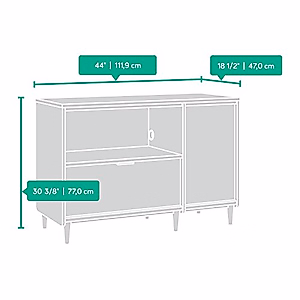 Sauder Clifford Place Credenza, For TV's up to 46", Grand Walnut finish