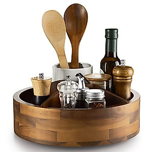 RABAHA 12 inch Lazy Susan Organizer for Cabinet - Lazy Susan Turntable for Table - Kitchen Turntable Storage Food Bin Container for Spices, Fridge, Pantry, Countertop