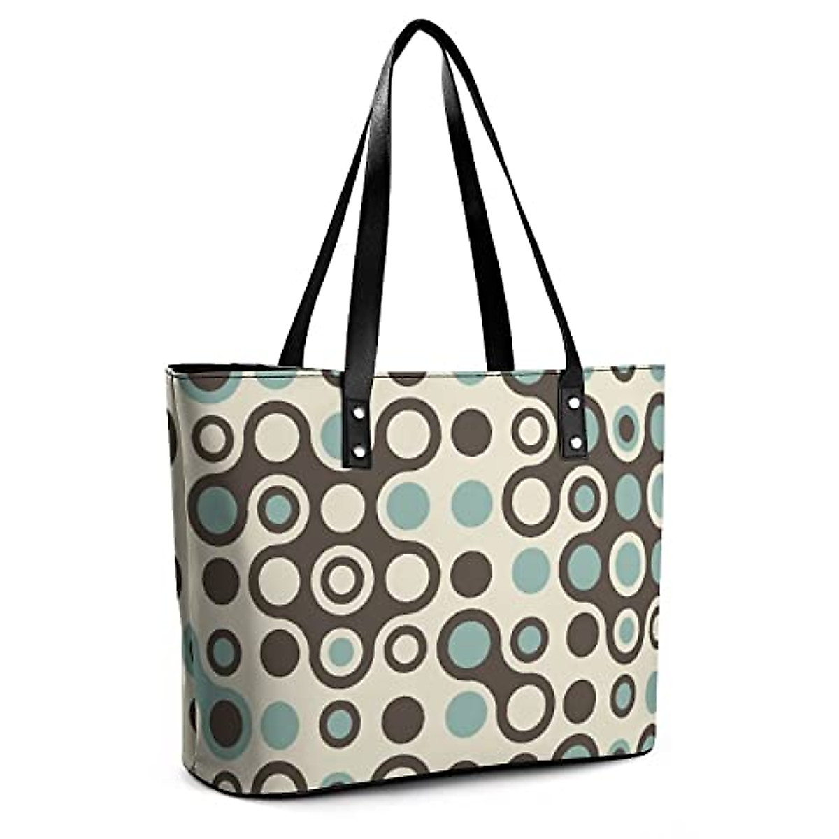 Womens Handbag Dots Pattern Leather Tote Bag Top Handle Satchel Bags For Lady
