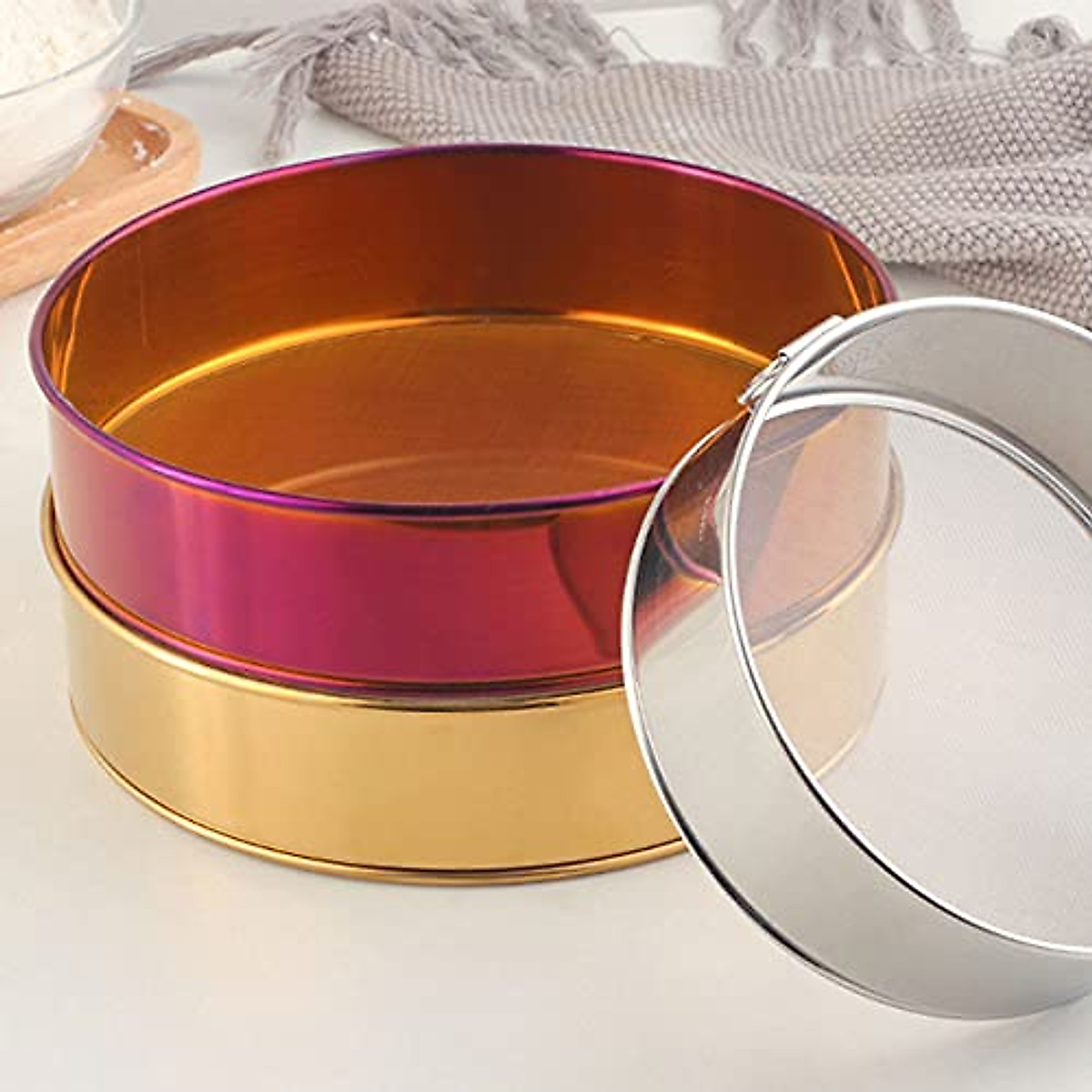 Flour Sifter,7.99 Inch Stainless Steel Sieve Fine Mesh Strainer With 80 Mesh,Durable Professional Kitchen Home Tool