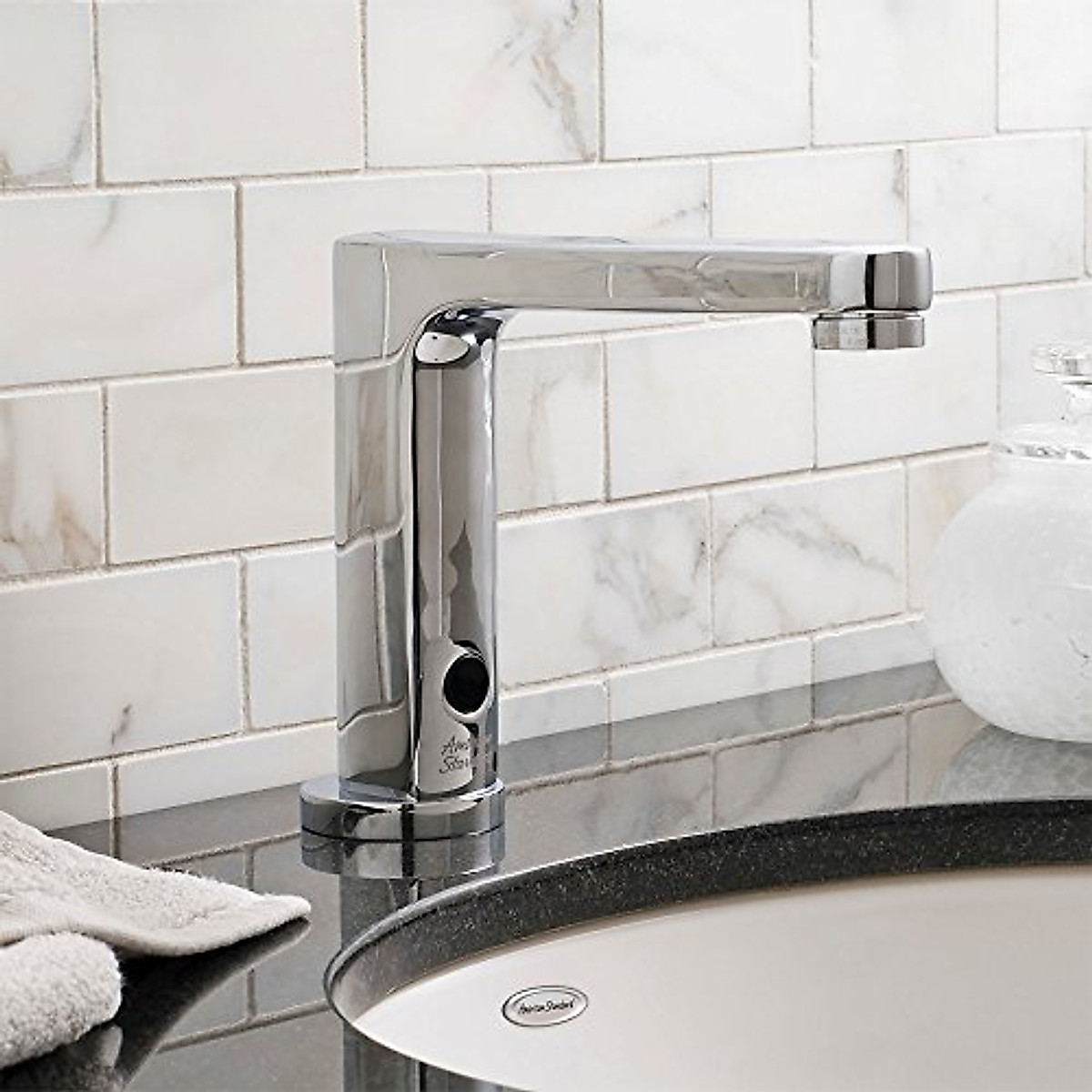 American Standard 250B102.002 Serin Deck-Mount Faucet, Plug-in AC, 0.5 GPM, Satin, Chrome