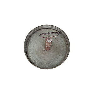 Creative Co-op DA6875 Round Metal & Wood Handle Decorative Wood Tray, Silver